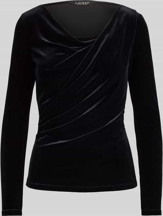 Lauren Ralph Lauren Slim Fit Pullover mit drapiertem Wasserfallausschnitt