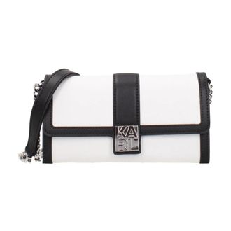 Karl Lagerfeld Monogram Chain Clutch Bag - - Bags - Damen - Wei&szlig; - ONE SIZE