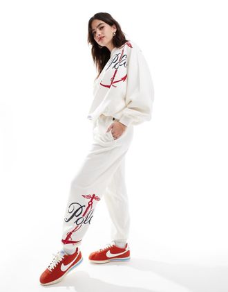 Polo Ralph Lauren Pantalon de jogging densemble à logo et imprimé graphique - Crème-Blanc