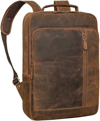 STILORD Konrad Sac à dos daffaires en cuir pour hommes et femmes Sac à dos de travail élégant pour ordinateur portable 15,6 pouces Sac à dos, Couleur:calais -