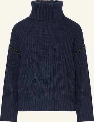 Essentiel Pullover Indsay Mit Abnehmbarem Kragen Und Schmucksteinen blau