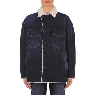 Dondup Giubbino Over en Denim - Femme - Vestes - Bleu - Taille: 40 FR
