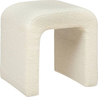Atmosphera Atmosphera - Hocker Sevi Bouclé - 41x35 cm - Weiß