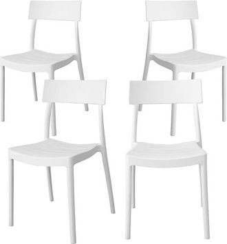 Gardenia Roma Stuhl, Polypropylen, Wei&szlig;, 4 Einheiten