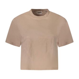 Guess Femme, Tops, Beige, Taille: 40 FR Crop T-shirt