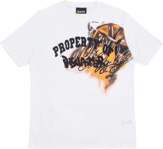 Disclaimer Wei&szlig;e Baumwoll-Tee mit Frontdruck - - Tops - Herren - Wei&szlig; - XL