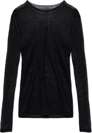 Rick Owens Homme, Pulls, Noir, Taille: S Col Rond C&ocirc;tel&eacute;