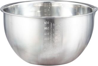 BESPORTBLE Edelstahl R&uuml;hrsch&uuml;ssel 20L mit Skala K&uuml;chenr&uuml;hrsch&uuml;ssel und Serviersch&uuml;ssel f&uuml;r Haushalt Vielseitige Speisesch&uuml;ssel mit Ausguss Geeignet zum Verquirle