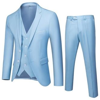 Generic Costume Homme 2 pi&egrave;ces Slim Fit Smoking Simple Poitrine &agrave; Deux Boutons Men Suits 2 Piece pour Mariage Business F&ecirc;te Confort Blazer Veste et Pantalon G