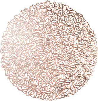 DOITOOL 2 St&uuml;ck Runde PVC Platzsets Rosegold rutschfeste Hitzebest&auml;ndige Tischmatten Abwaschbar Stilvolle Tischdekoration f&uuml;r Zuhause Restaurant Hotel Geeigne