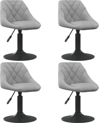 vidaXL Esszimmerstühle 4 Stk. Drehbar Hellgrau Samt Vidaxl