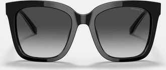 Michael Kors San Marino eckige Sonnenbrille mit grauen Gl&auml;sern in Schwarz