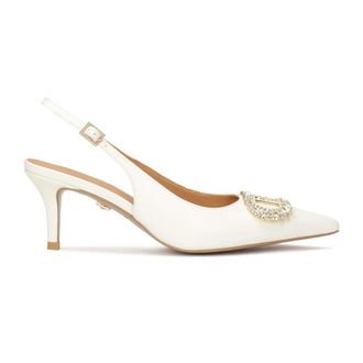 Kazar Hochzeitsschuhe mit niedrigem Stiletto-Absatz und Schmuckverzierung - - Shoes - Damen - Beige - 35 EU