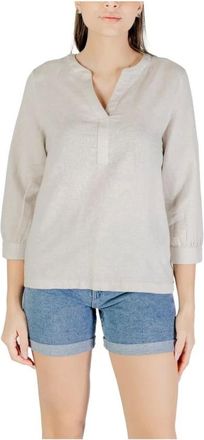 Street One Femme, Blouses et Chemises, Beige, Taille: 40 FR Sol Splitneck Blouse