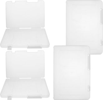 BESTONZON A5 Aufbewahrungsbox aus Kunststoff 4 St&uuml;ck mit Schnappverschluss Wei&szlig; Stapelbar f&uuml;r B&uuml;ro und Zuhause zur Organisation von Dokumenten und Zeitschriften