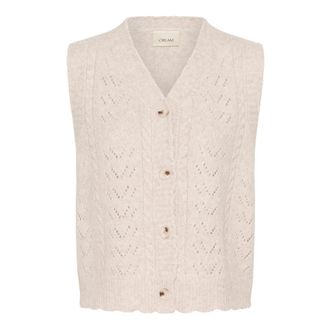 Cream V-Ausschnitt Strick - - Knitwear - Damen - Beige - XL/2XL