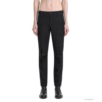 Comme Des Gar&ccedil;ons Cut-Out Skinny Wool Trousers