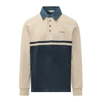 J.W.Anderson Polo-Shirt mit Kontrastkragen - - Tops - Herren - Beige - XL