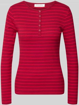 Christian Berg Slim Fit Langarmshirt aus Baumwoll-Mix mit kurzer Knopfleiste
