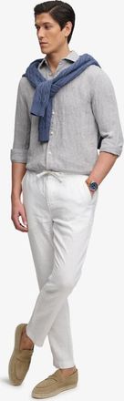 Superdry Merchant - Pantalon en lin - Optique-Blanc