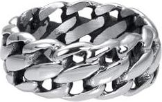 iXXXi Men Bague Dodge Argent antique | 23mm, Acier inoxydable, Aucune pierre précieuse