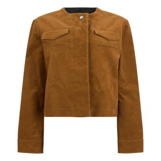 Tory Burch Veste en velours c&ocirc;tel&eacute; - Femme - Vestes - Brun - Taille: 44 FR