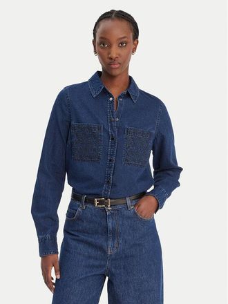 Guess Jeanshemd W6RH82 D6841 Dunkelblau Regular Fit