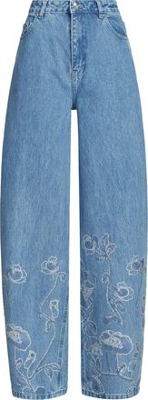 Rotate Jean Rhinestone Wide Leg