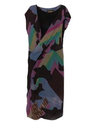 Vivienne Westwood robe portefeuille à motif géométrique (2017-2018) - Noir