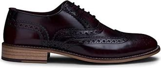 TruClothing Chaussures pour Homme Cuir véritable Style Brogues Vintage années 20 Daim Tweed Lacets Chic habillé - Bordeaux 43 EU