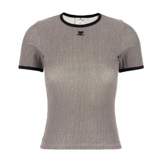 Courr&egrave;ges Signature Contrast T-Shirt - - Tops - Damen - Mehrfarbig - M
