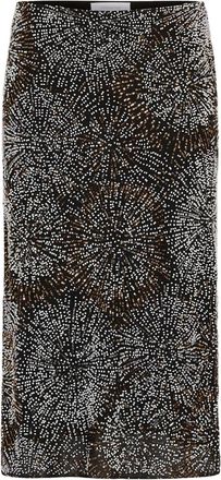 Paco Rabanne jupe en crêpe à broderies - Noir