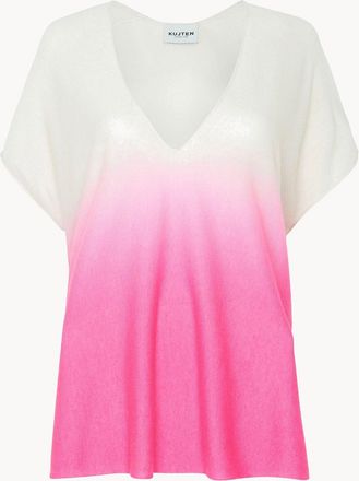 Kujten Top cachemire soie femme col V oversize - Top Nosy Dip Dye