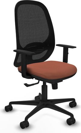 Piqueras y Crespo Schreibtischstuhl mit 1D-Armen, h&ouml;henverstellbare Lendenwirbelst&uuml;tze, ausgestattet mit 3 Positionen und Schneidschaum, Schwarz/Braun