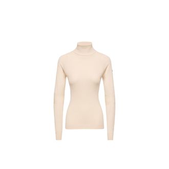 Moncler Moncler Wool Blend Polo Neck Jumper, Women, White, Size: Xs