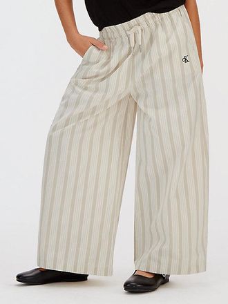 Calvin Klein L&auml;ssige Popeline-hose Mit Streifen - Ancient Marble/ Whitecap Gray - M&auml;dchen - 12 Jahre (152 cm)