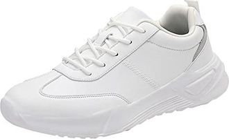 Generic Chaussures de course en cuir pour homme - Chaussures de sport &agrave; lacets - Chaussures de marche l&eacute;g&egrave;res et d&eacute;contract&eacute;es - Confortables - Chaussures de 