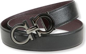 Ferragamo Homme, Accessoires, Noir, Taille: 110 CM Reversible Gancini Belt