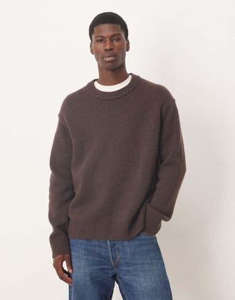 Arket Oversize-Pullover aus Wolle in Braun-Brown