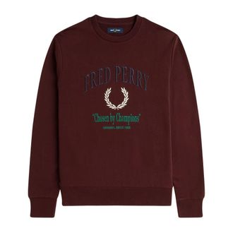 Fred Perry Bestickter Champion-Sweatshirt - - Sweatshirts & Hoodies - Herren - Rot - S