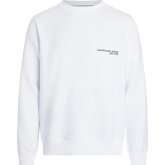 Calvin Klein Wei&szlig;er Pullover mit Rippb&uuml;ndchen - - Sweatshirts & Hoodies - Herren - Wei&szlig; - L