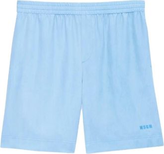 Msgm Msgm, Homme, Shorts, Bleu, Taille: M Shorts &agrave; taille &eacute;lastiqu&eacute;e et logo apparent