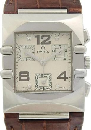Omega Pre-owned Quadra Stainless Steel Quartz Chronograph - Femme - Pre-owned - Gris - Taille: ONE Size