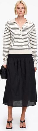 Arket Voile-Rock Mit Biesen -Schwarz