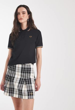 Fred Perry mini-jupe &agrave; carreaux en &eacute;cru-Blanc