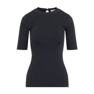 Brunello Cucinelli Geripptes T-Shirt - - Tops - Damen - Blau - S