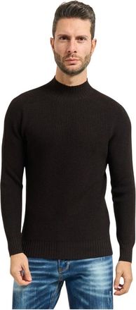 Gran Sasso Homme, Pulls, Brun, Taille: M Pull en laine &agrave; col rond