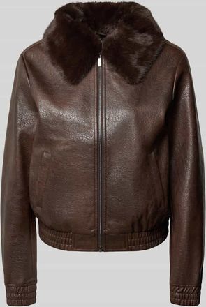 Zero Jacke in Leder-Optik mit Kunstfell