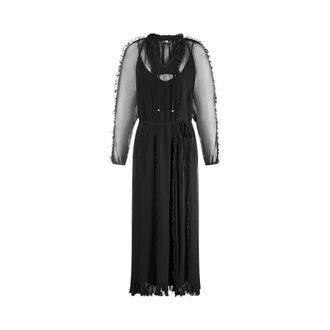 Riani Boho-Stil Chiffonkleid mit R&uuml;schendetails - - Dresses - Damen - Schwarzk - S