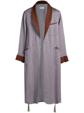 Maison Margiela manteau frang&eacute; &agrave; motif g&eacute;om&eacute;trique - Gris